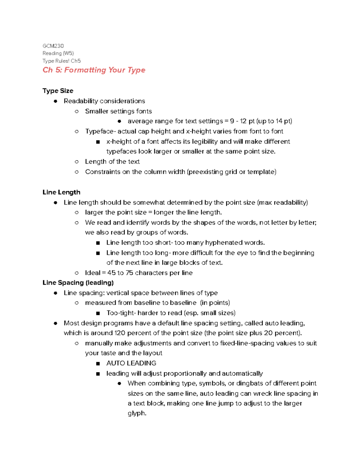 Formatting Your Type (Ch 5) - GCM Reading (W5) Type Rules! Ch Ch 5 ...