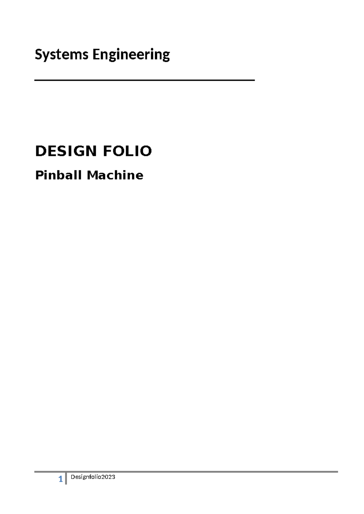 Systems Engineering Folio Template - Systems Engineering DESIGN FOLIO ...