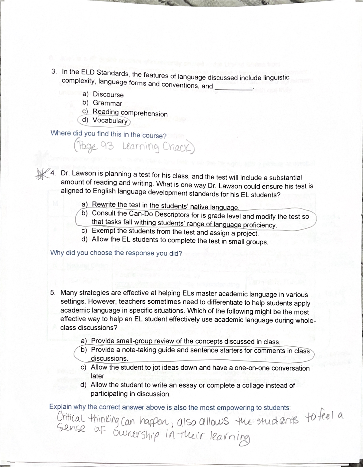 Attachment 4 - unit 6 and unit 7 Study guide - 3. In the ELD Standards ...