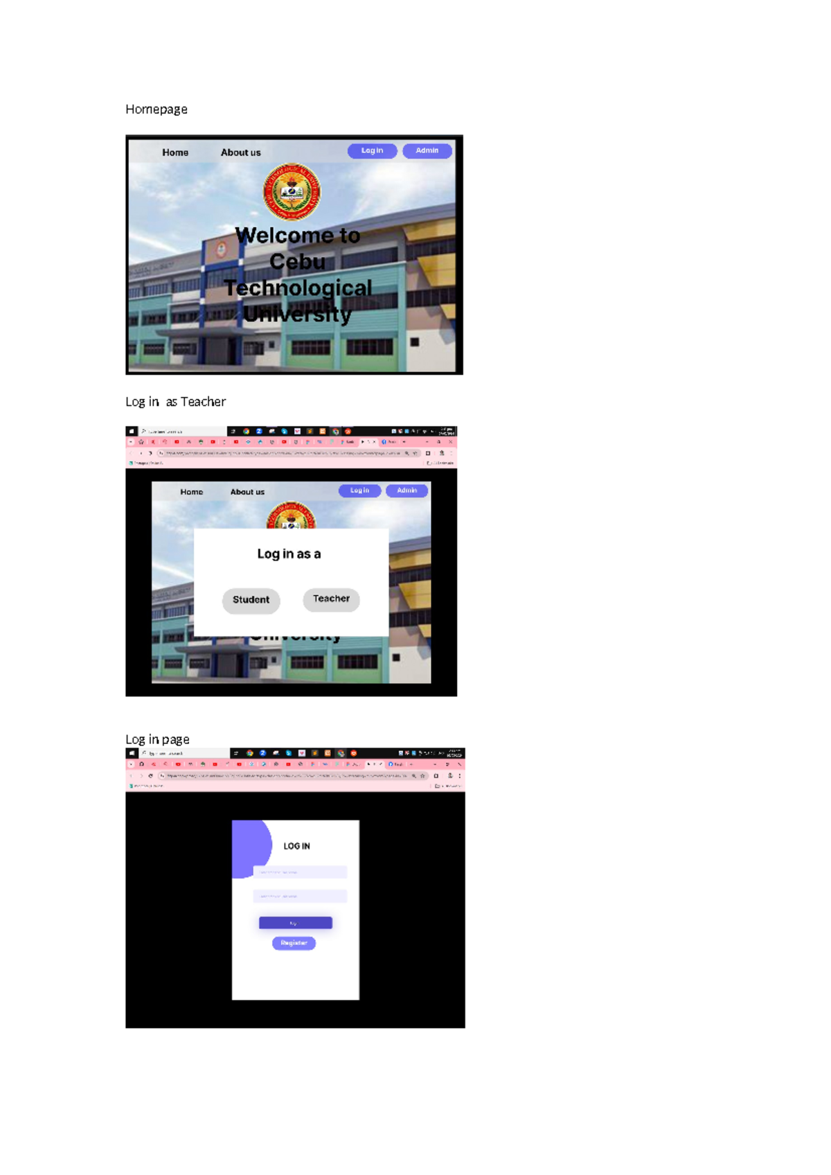 GUI example using figma - Bachelor of Science in Computer Engineering ...