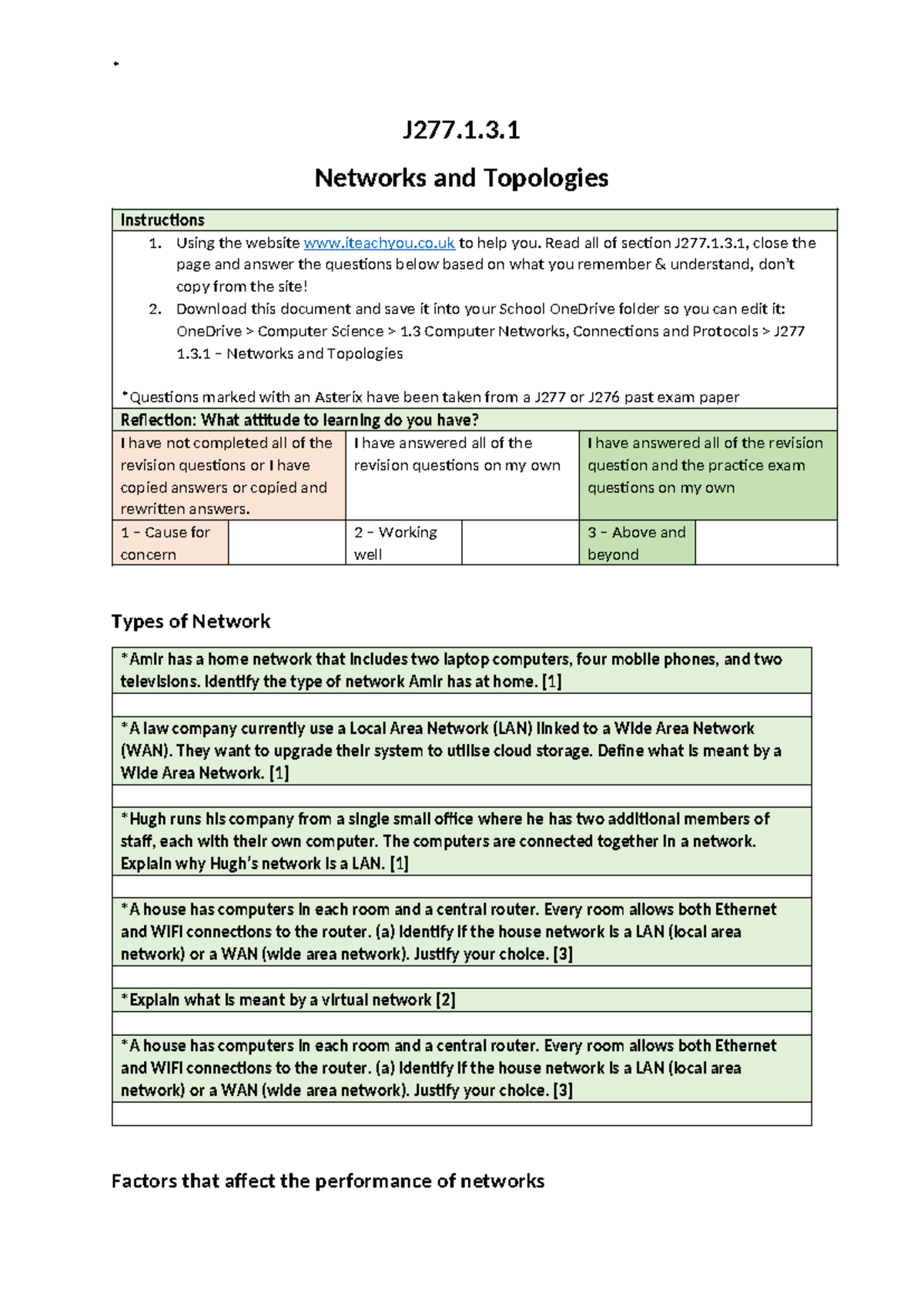 J277-1 - really helpful - J277.1. Networks and Topologies Instructions ...