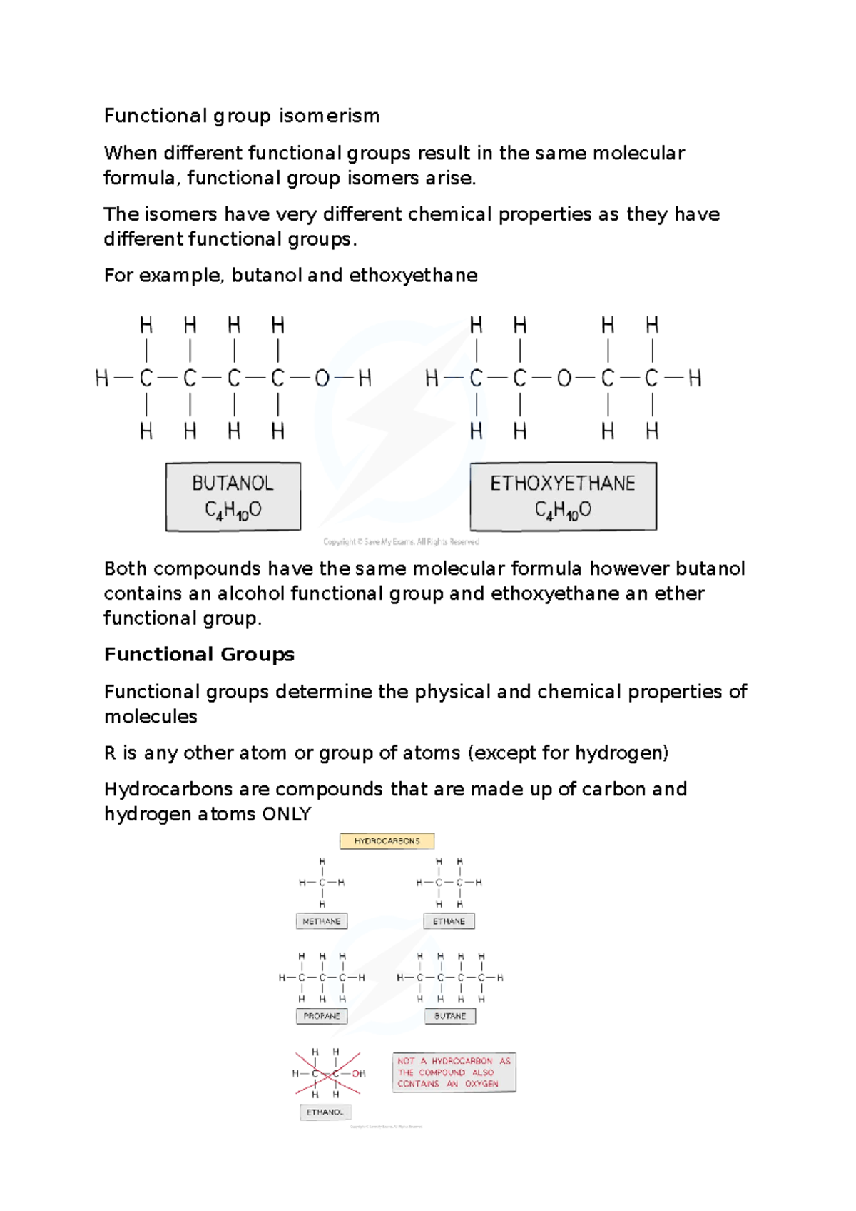Functional group isomerism - The isomers have very different chemical ...