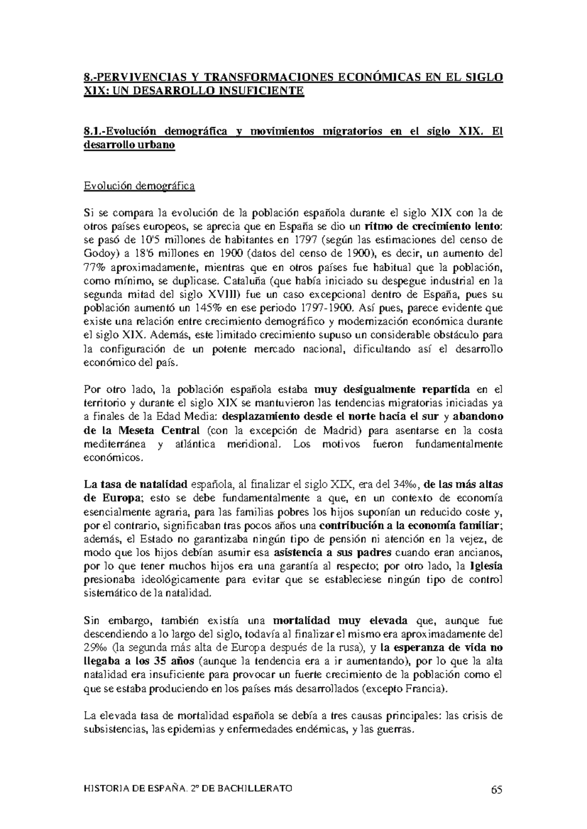 Bloque 8 historia - 8.-PERVIVENCIAS Y TRANSFORMACIONES ECONÓMICAS EN EL SIGLO XIX: UN DESARROLLO ...
