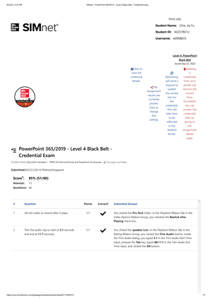 Excel 365 2021 - Level 4 Black Belt - Credential Exam - SIMnet - Excel ...