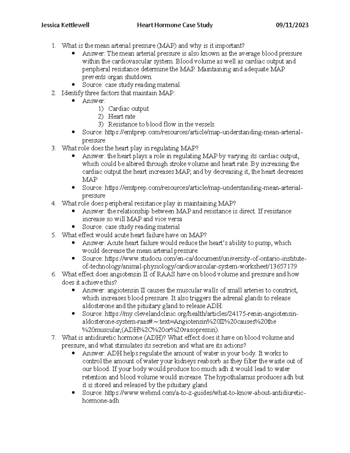 Heart Hormone Case Study - Blood volume as well as cardiac output and ...