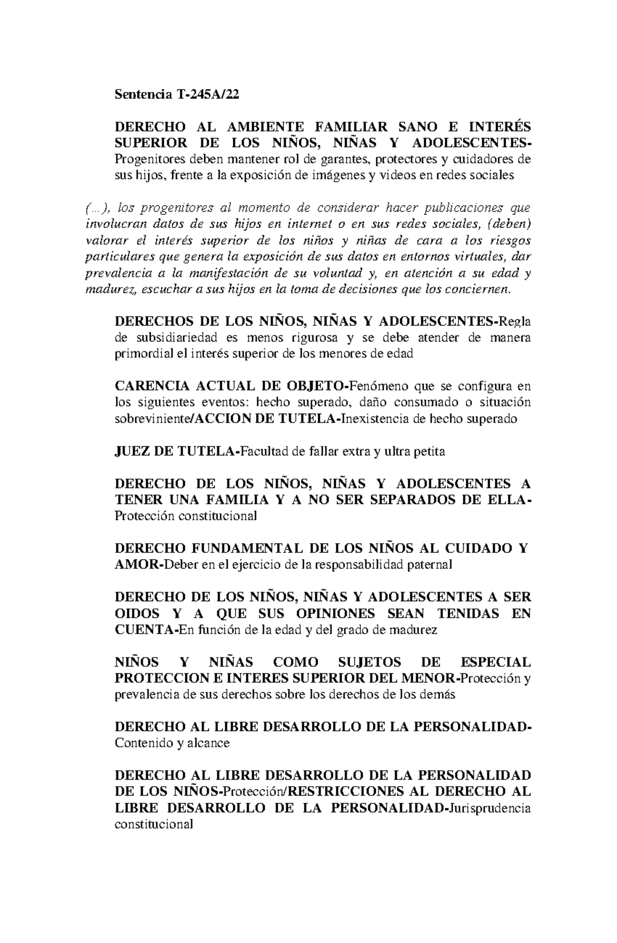 T-245A-22 - GFGHJFN FHLFH DFGKDFGDF DFGK - Sentencia T- 245 A/ 22 ...