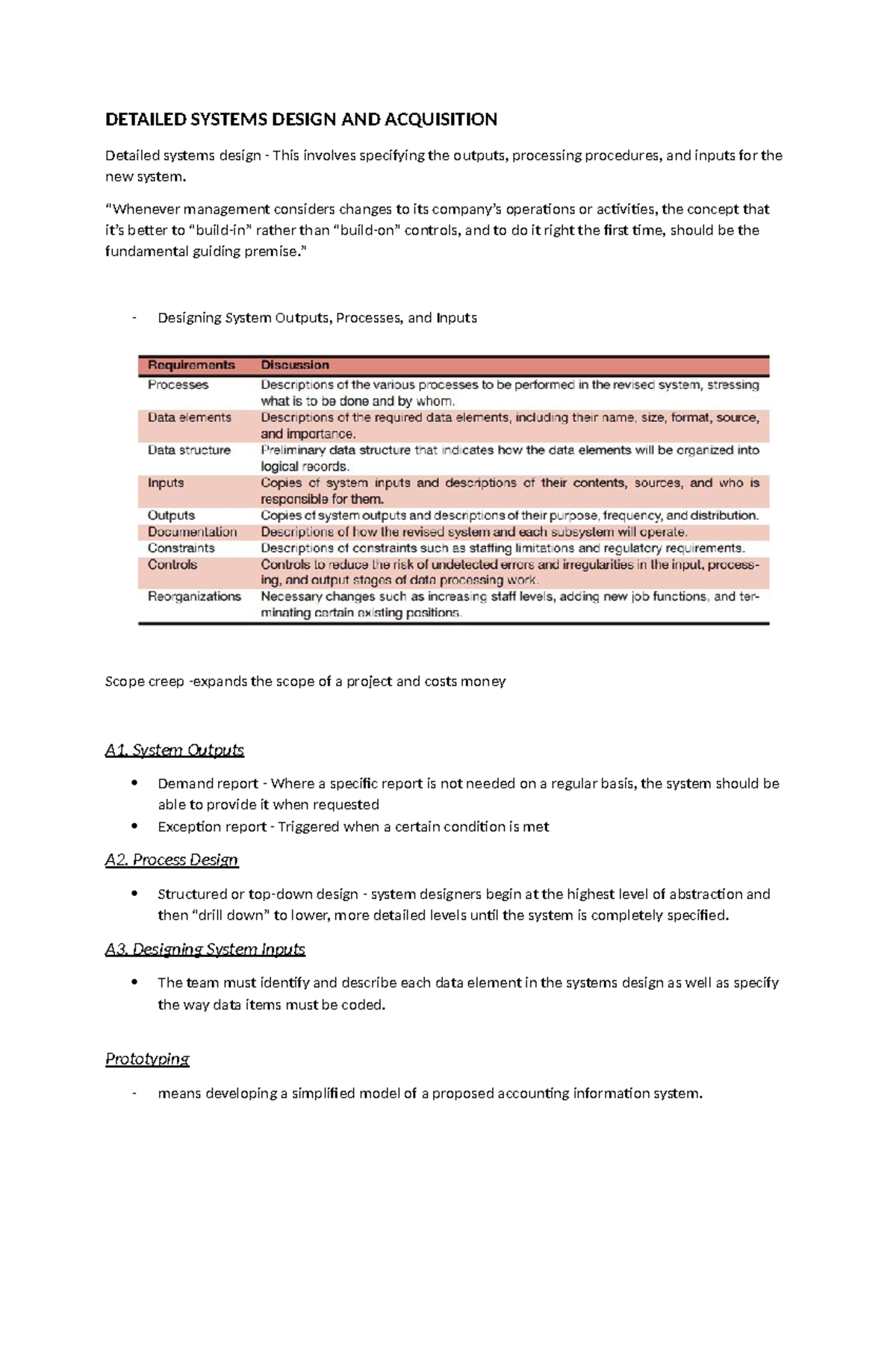 Detailed Systems Design and Acquisition - DETAILED SYSTEMS DESIGN AND ...