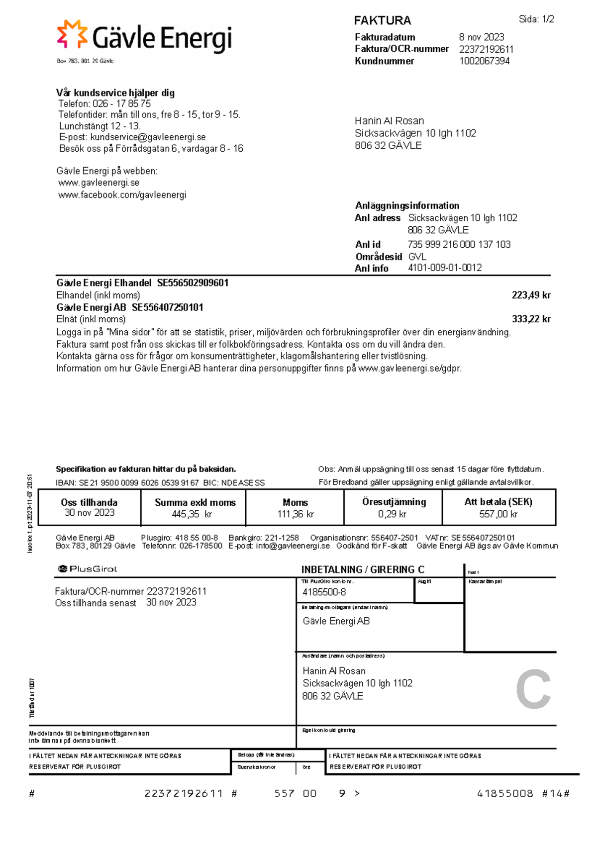 Inbound 2162053431784873379 - Kundnummer Fakturadatum Faktura/OCR ...