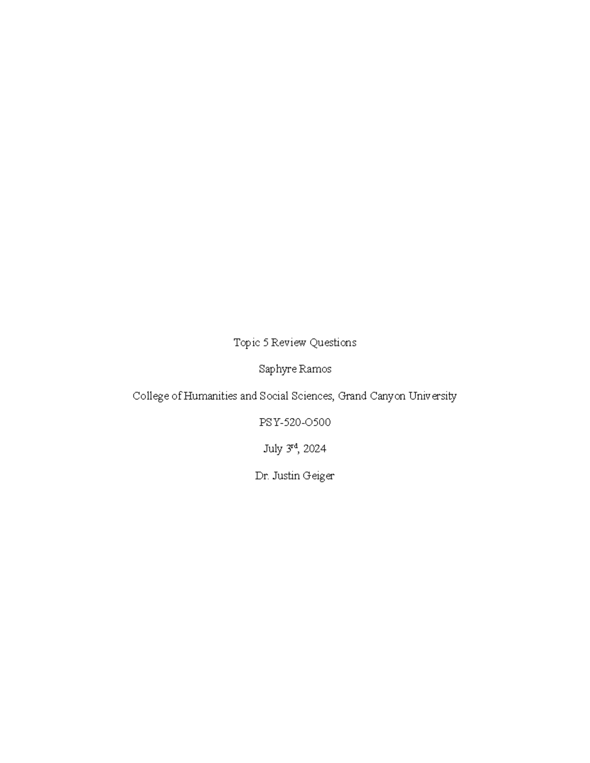 Topic 5 Review Questions for Final Exam - Topic 5 Review Questions ...