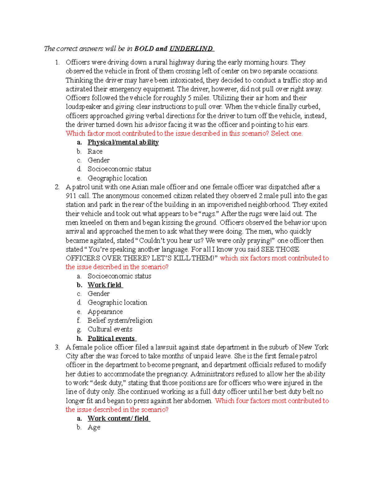 4-2 Module Four Practice Activity- Policing Scenarios Michelle Garcia ...