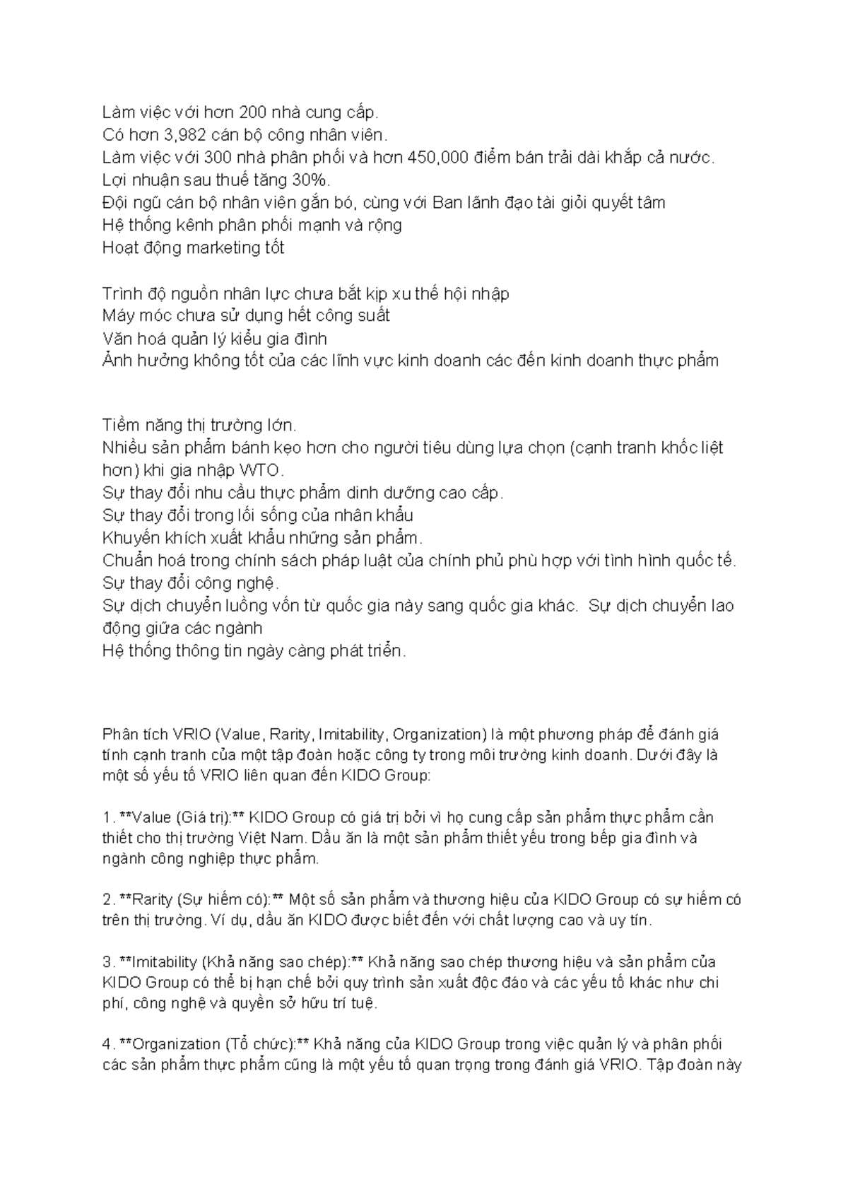 vrio kido group - Làm việc với hơn 200 nhà cung cấp. Có hơn 3,982 cán bộ công nhân viên. Làm ...