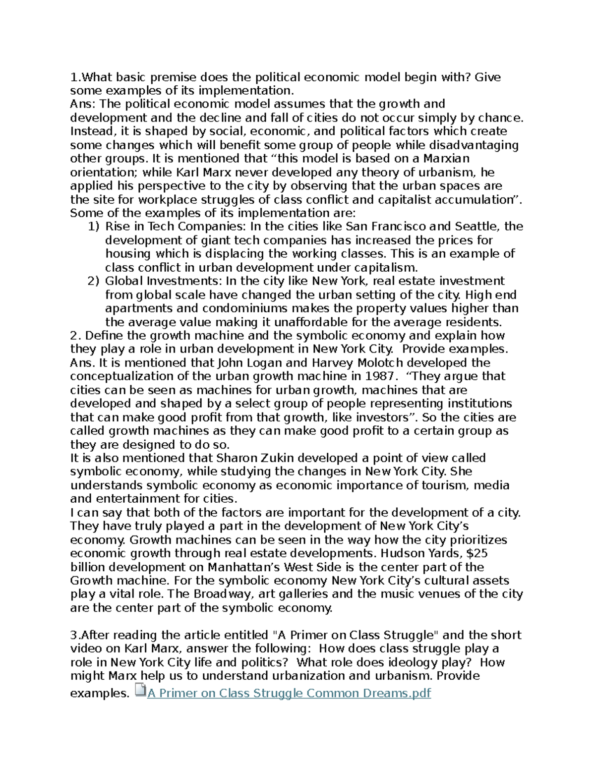 Week 4 - Chapter 6 - 1 basic premise does the political economic model ...