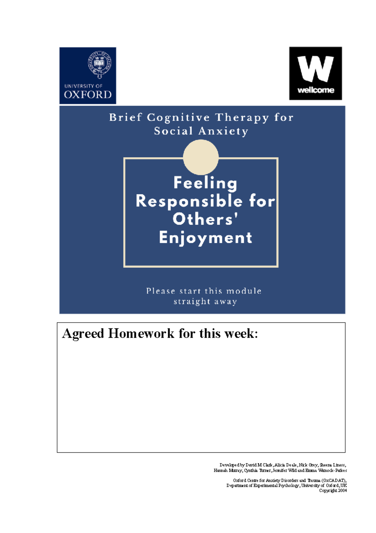 M7-Feeling-responsible 2021 - Developed by David M Clark, Alicia Deale ...