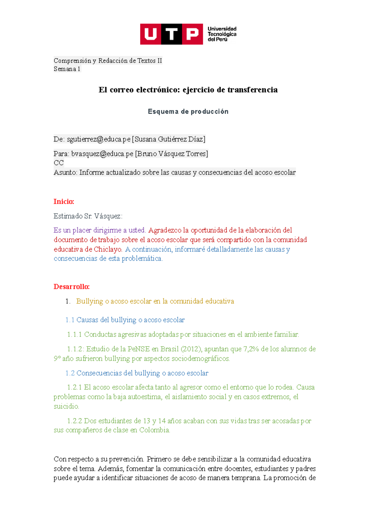 Redacción - S1 - asdasda - Comprensión y Redacción de Textos II Semana 1 El correo electrónico ...