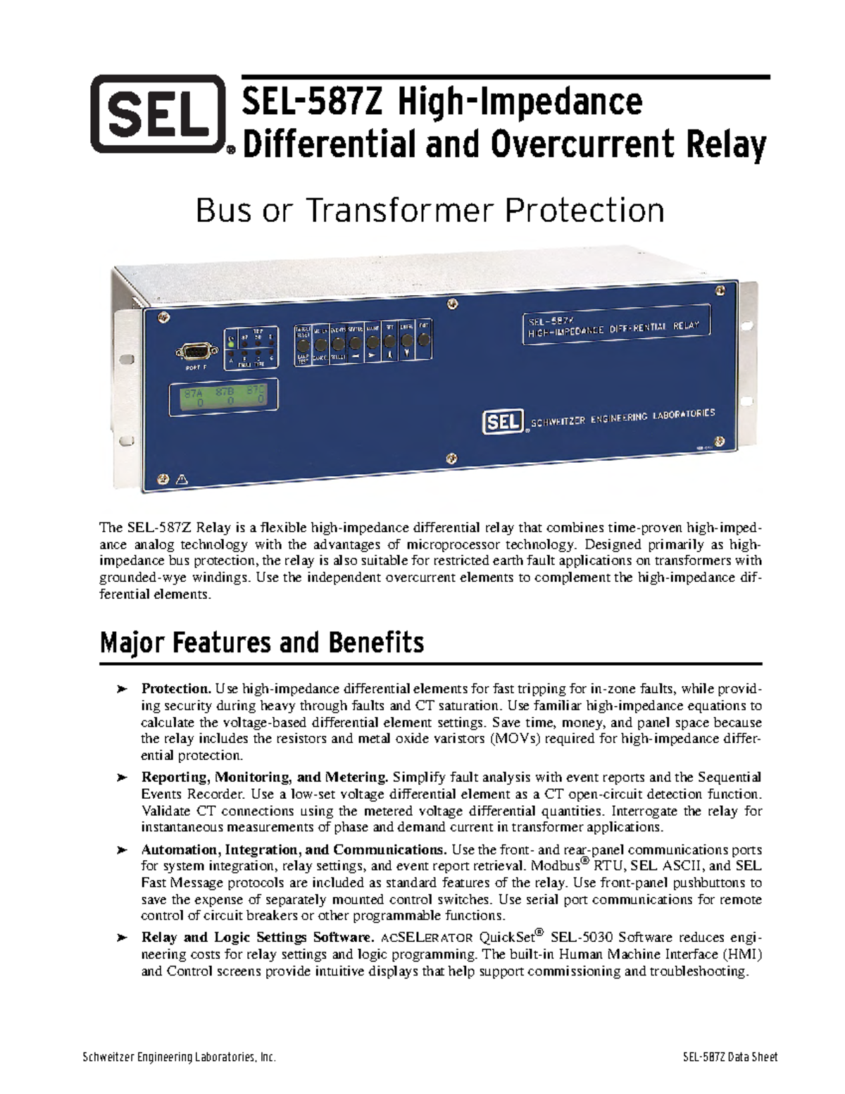 SEL587Z DS 2017 0802 - Apuntes 1 - Schweitzer Engineering Laboratories ...