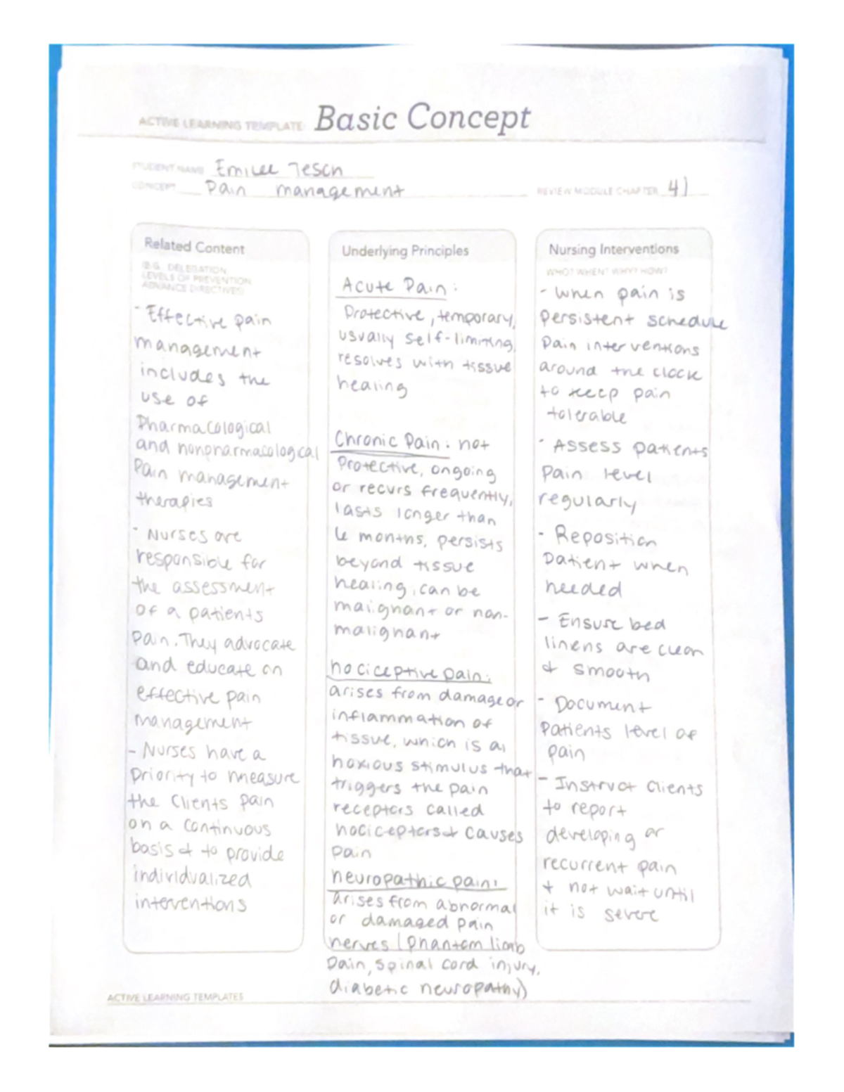 Basic Concept Ch 41 - ATI ACTIVE LEARNING TEMPLATE - ADN 302 - Studocu