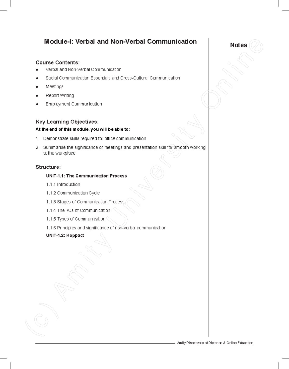 Professional Communication - 1 Introduction 1.1 Communication Cycle 1.1 ...
