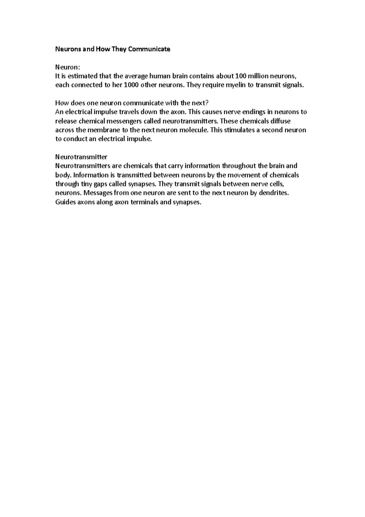 Neurons and How They Communicate - Neurons and How They Communicate ...