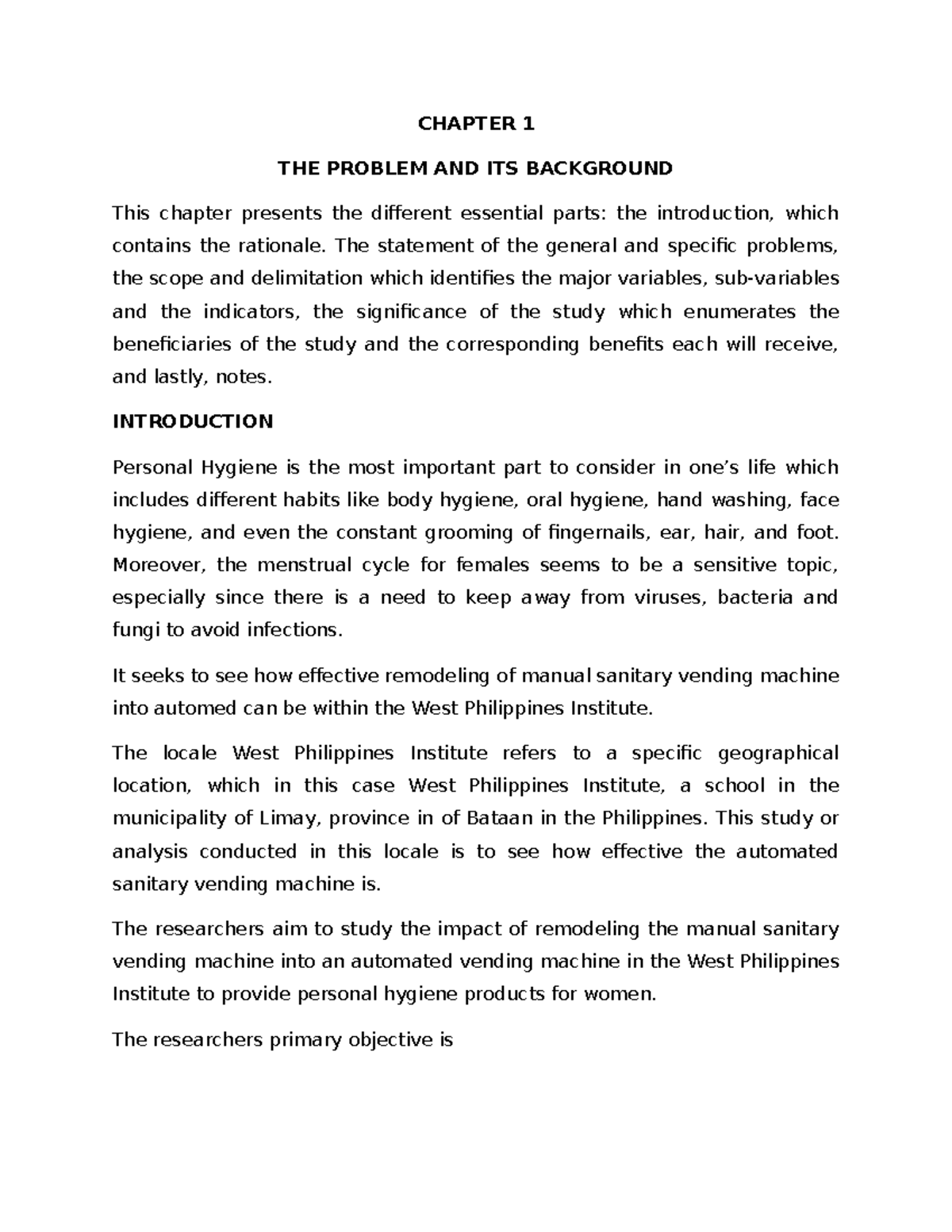 Engeng - CHAPTER 1 THE PROBLEM AND ITS BACKGROUND This chapter presents ...