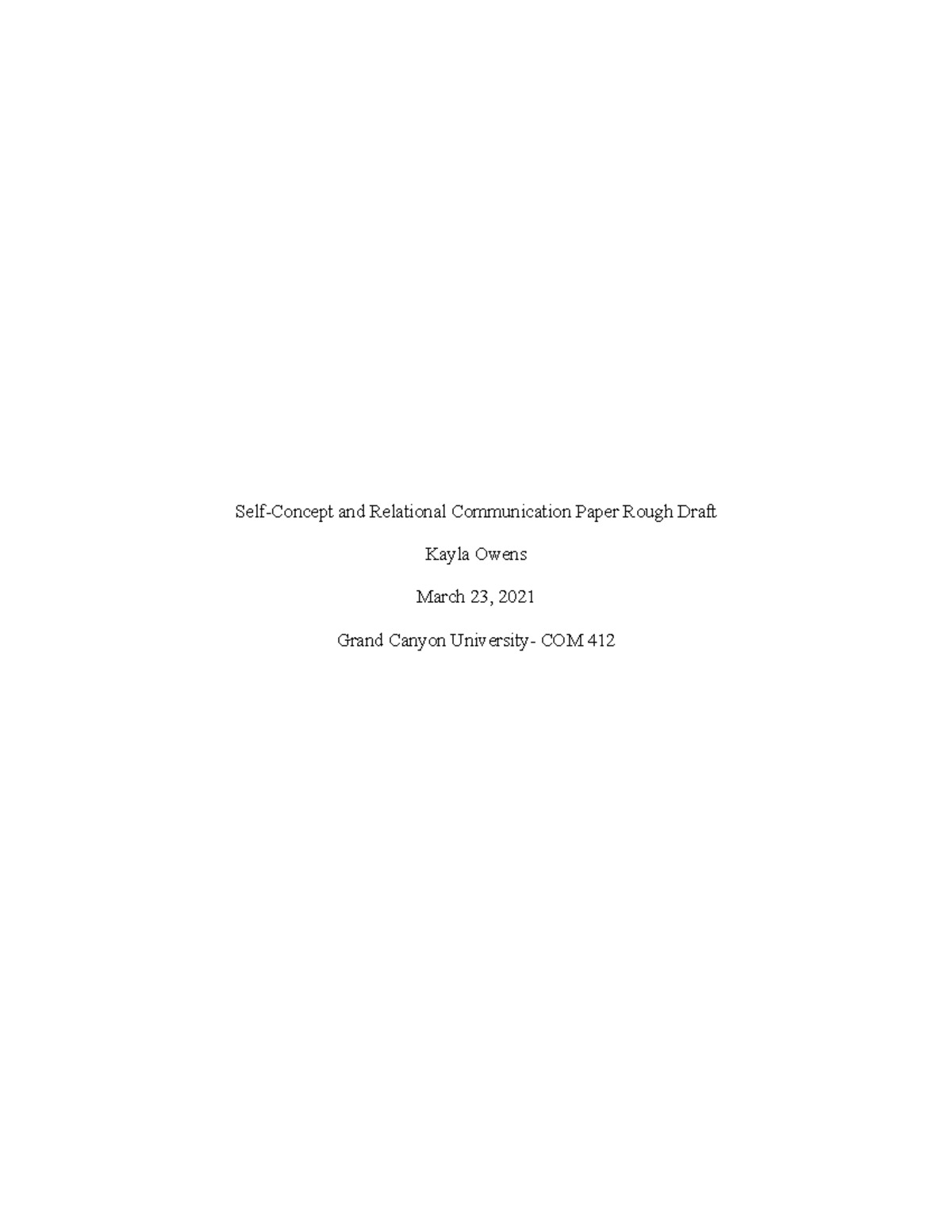 Self Concept Final - Self-Concept and Relational Communication Paper ...