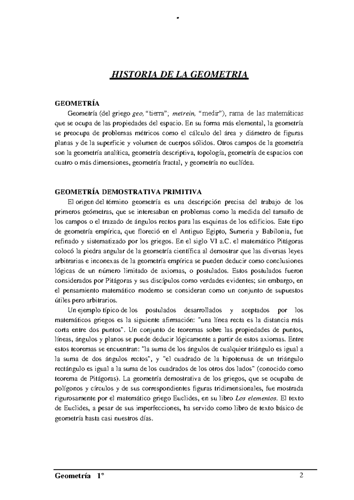 Avance 1 M - vjlghfhjy - HISTORIA DE LA GEOMETRIA GEOMETRÍA Geometría ...
