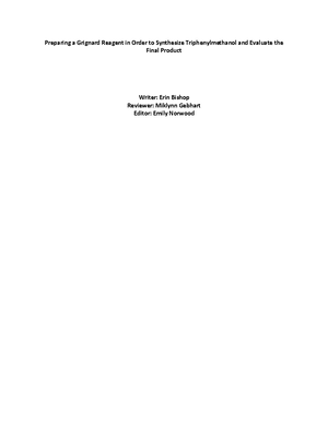 Wittig Lab Report - Wittig Reaction Writer: Aakash Sunkari Reviewer ...
