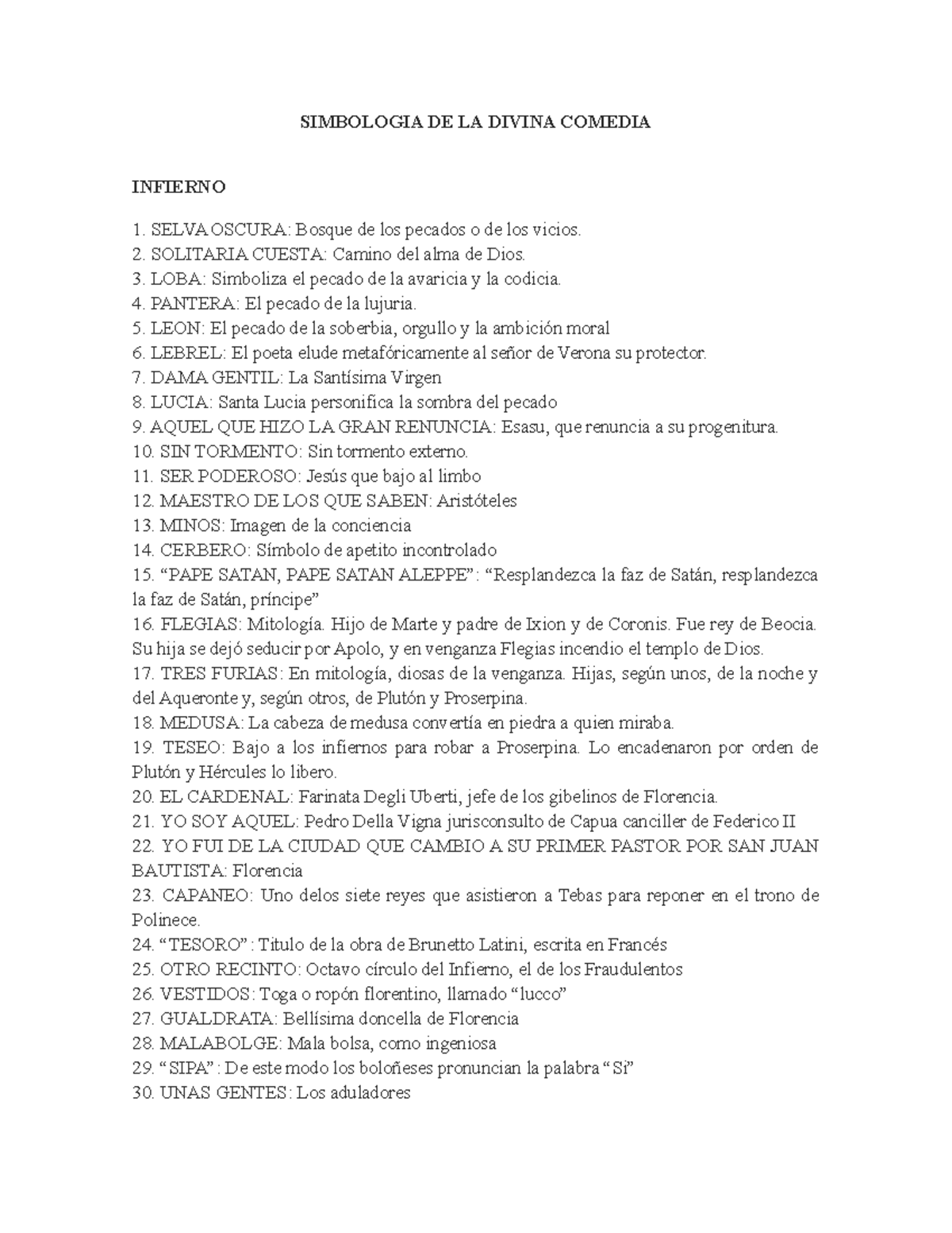 Idoc - cvbnm - SIMBOLOGIA DE LA DIVINA COMEDIA INFIERNO SELVA OSCURA ...