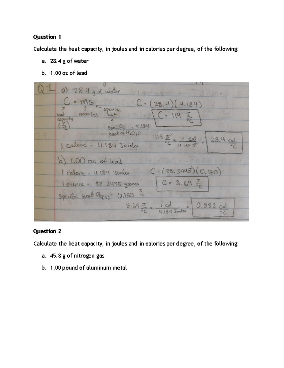 9 Module Assignment Hw Homework Problems Calculate The Heat