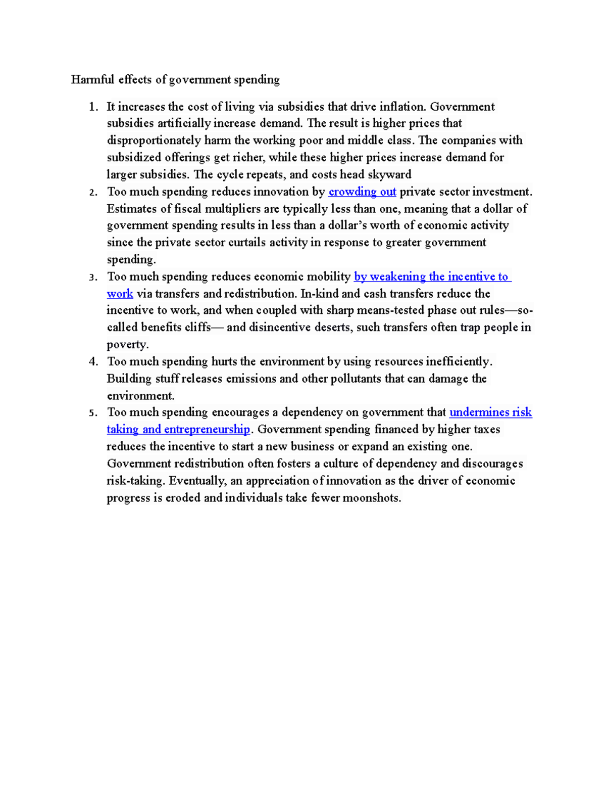 Government speding - c - AVHP 4 TOPIC 4 - Harmful effects of government ...