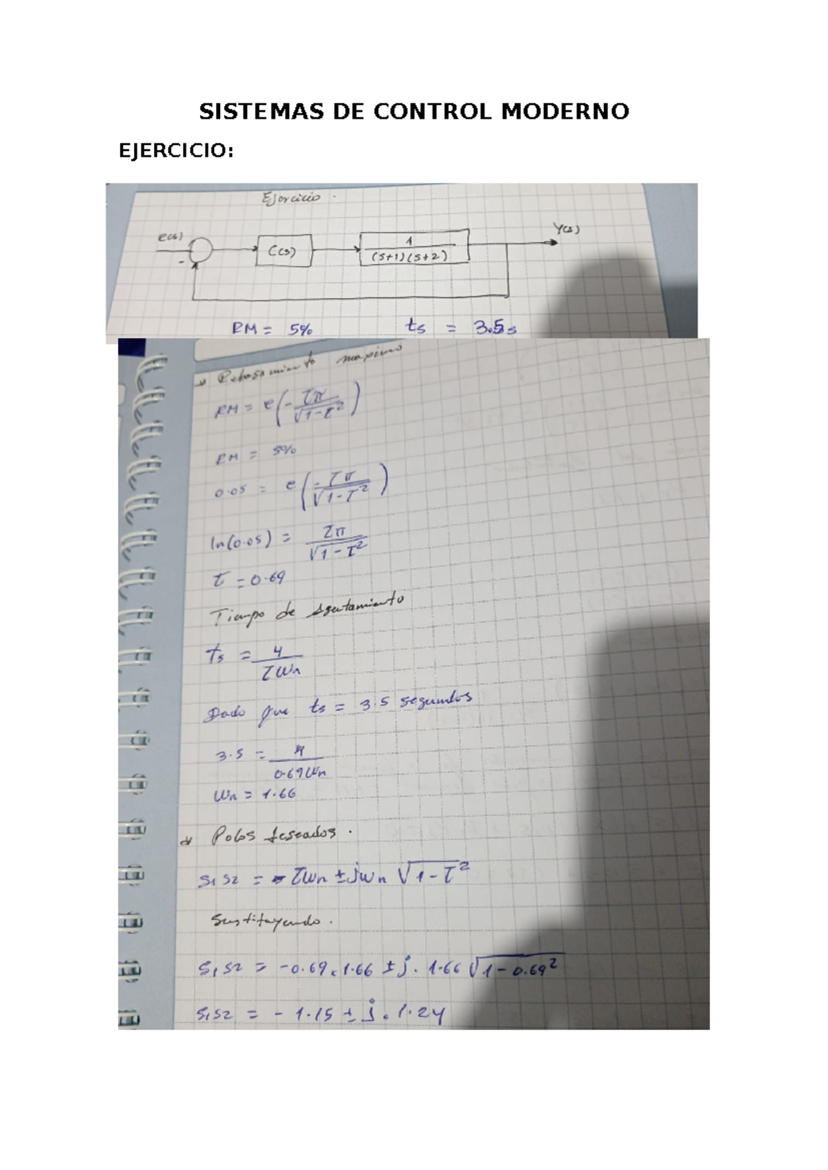 Sistemas DE Control Moderno- Practica 03 - Sistemas de control moderno ...