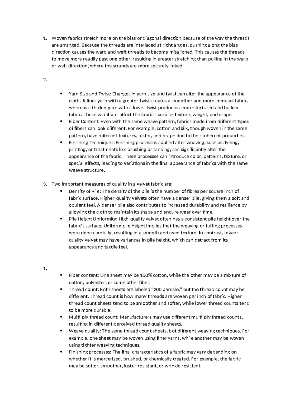 Test textiles - just some study notes - Woven fabrics stretch more on ...