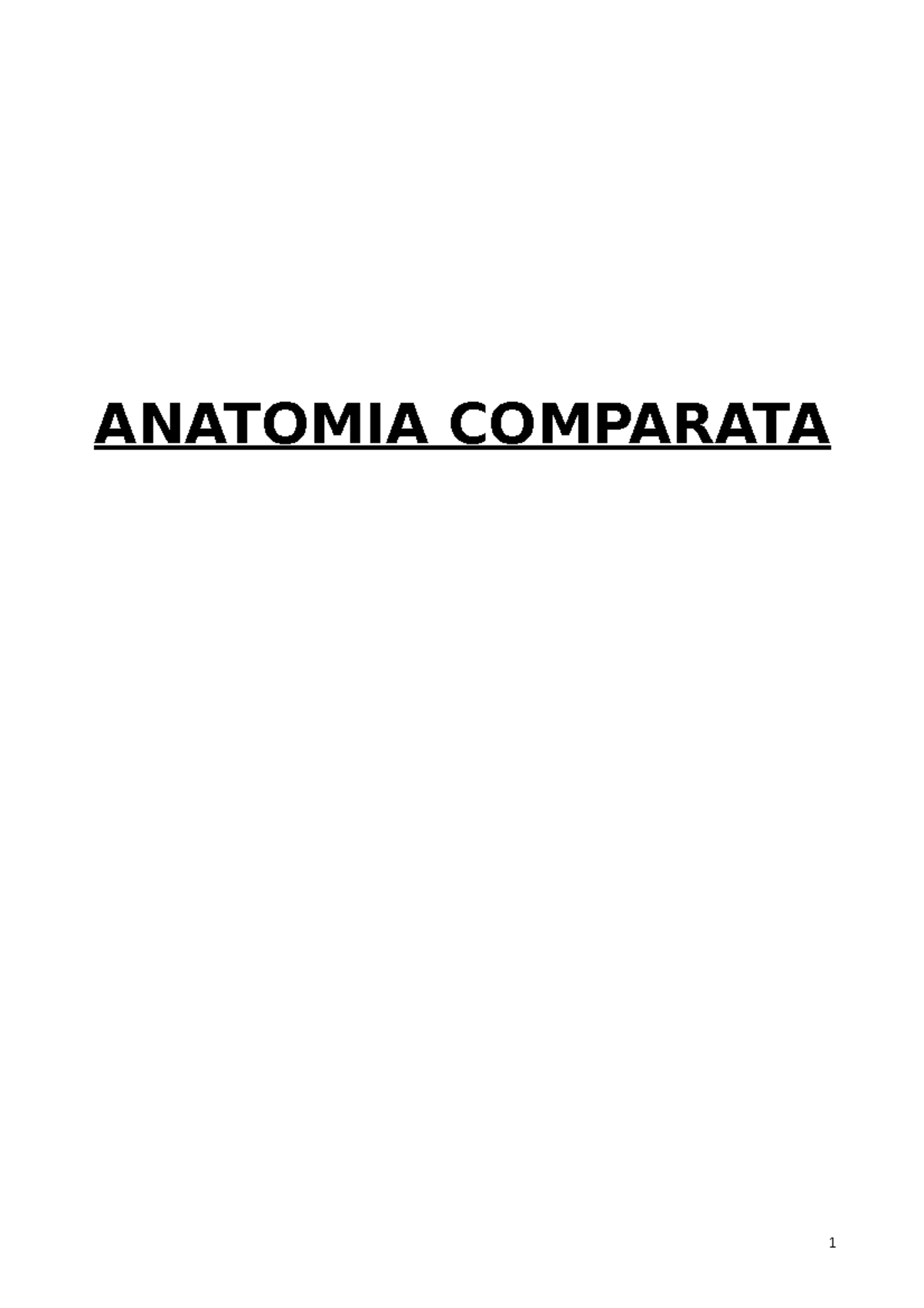Anatomia Comparata capitolo 1 - ANATOMIA COMPARATA CARATTERISTICHE DEI ...
