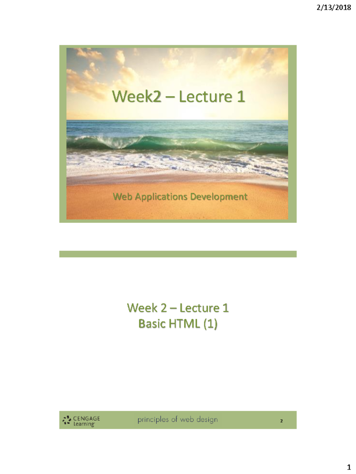 IS221 Wk2 - Lecture notes 2 - •• permits more relaxed XHTMLMain idea is ...