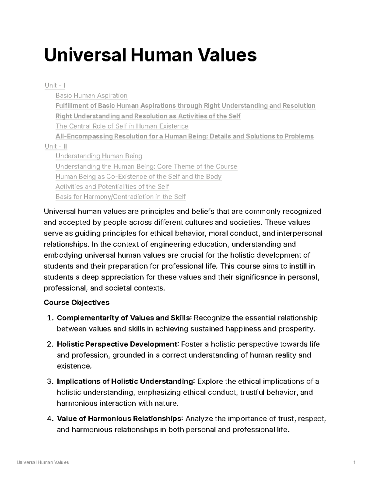 AI Notes - Universal Human Values Universal human values are principles ...