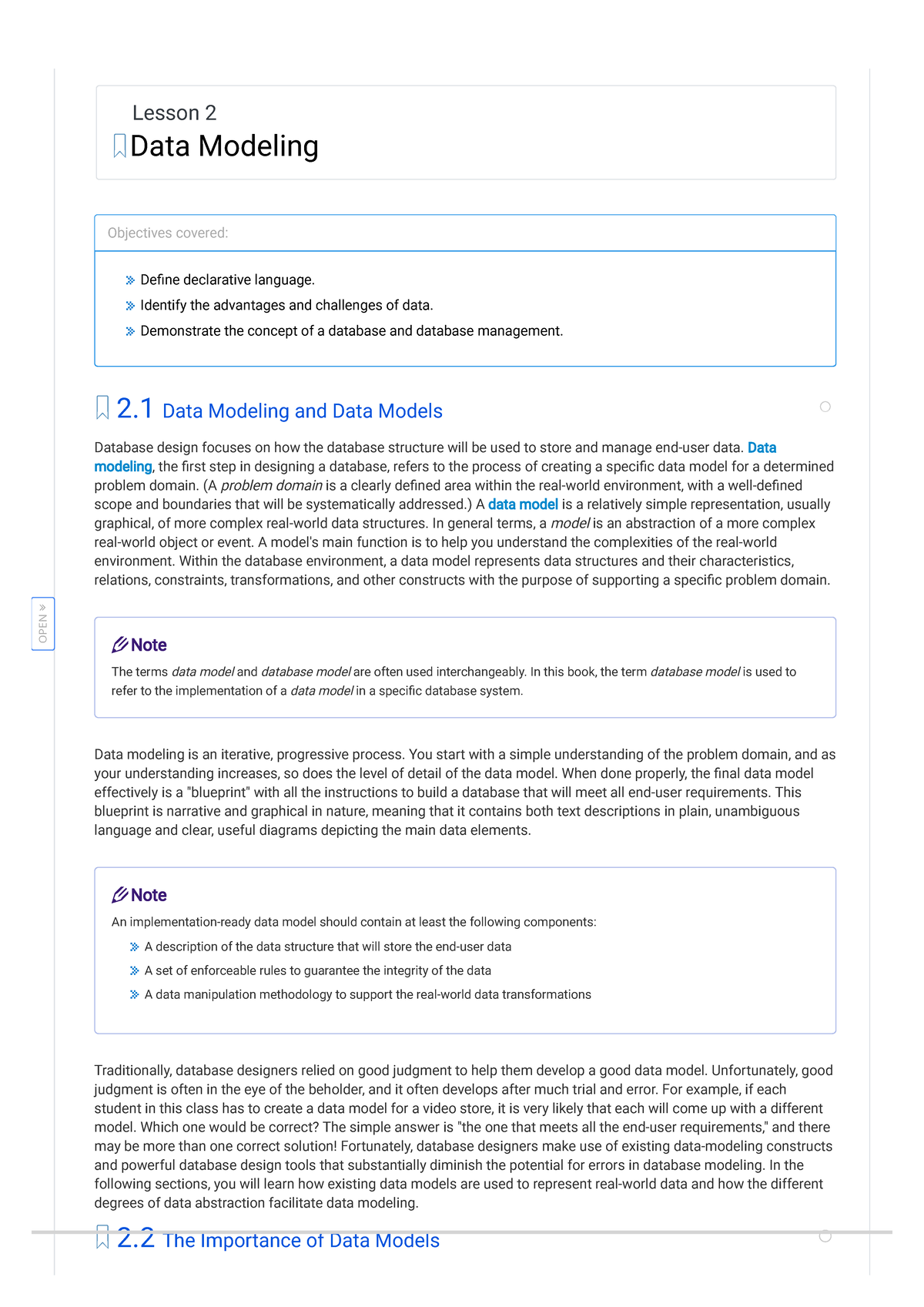 Lesson 2 Data Modeling -u Certify - Lesson 2 Data Modeling Objectives ...
