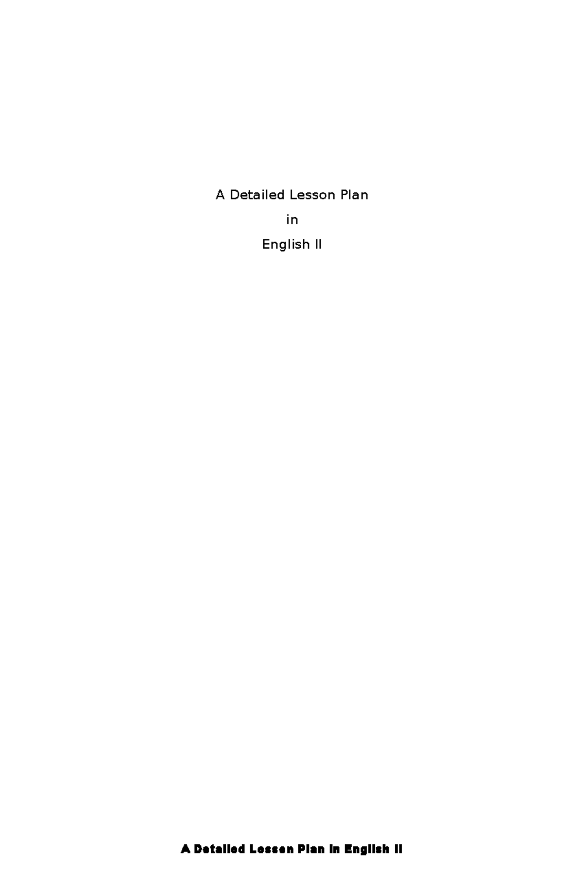 Detailed Lesson PLAN in English 2 - A Detailed Lesson Plan in English ...
