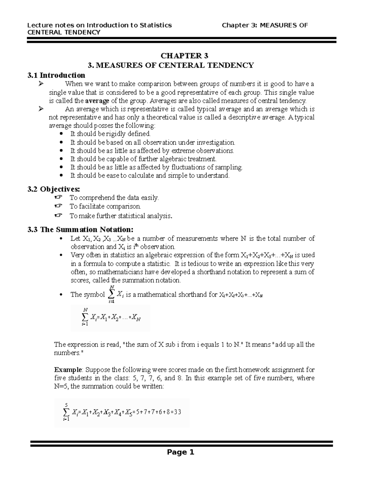 Chapter-3-Measures of Central Tendency - CENTERAL TENDENCY CENTERAL ...