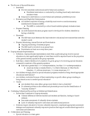 Sped 200 Chapter 4 Notes - IDEA Definition Three criteria for a ...