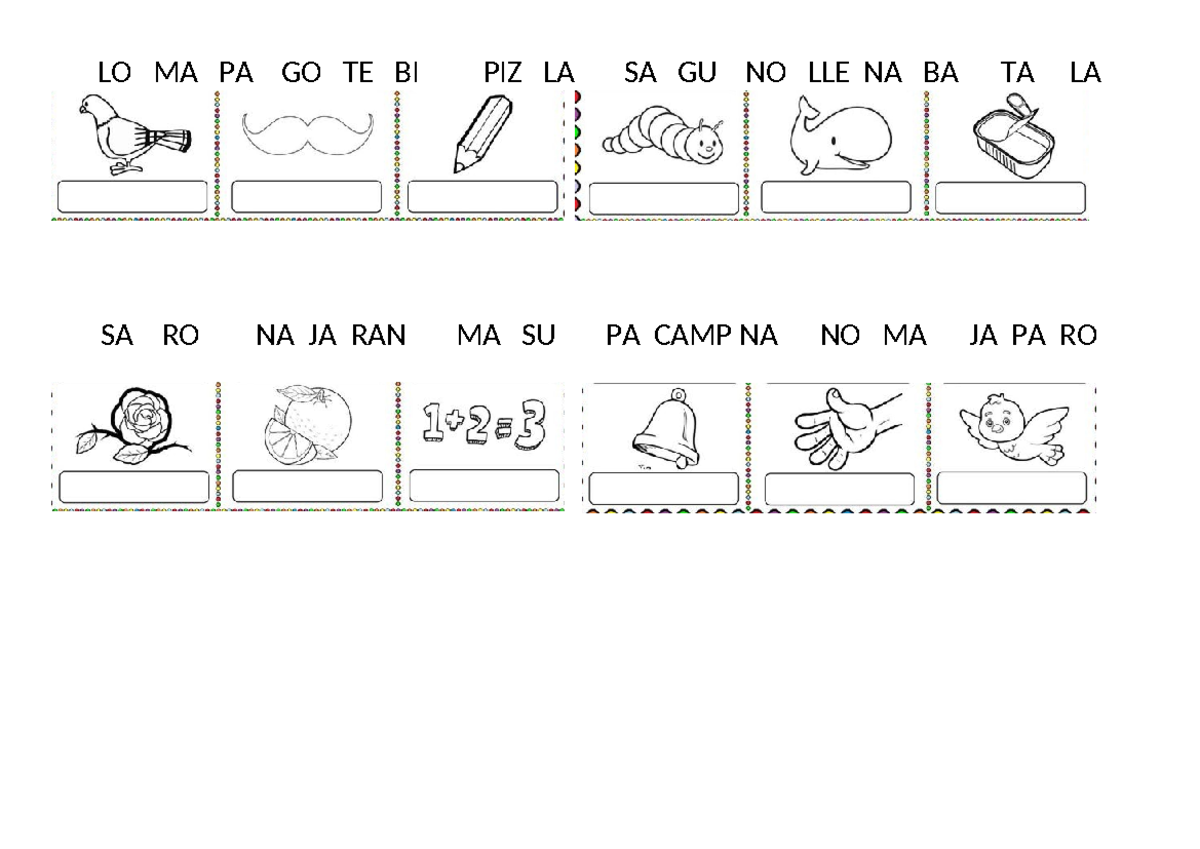 Silabas lectoescritura basica - psicopedagogia - LO MA PA GO TE BI PIZ ...