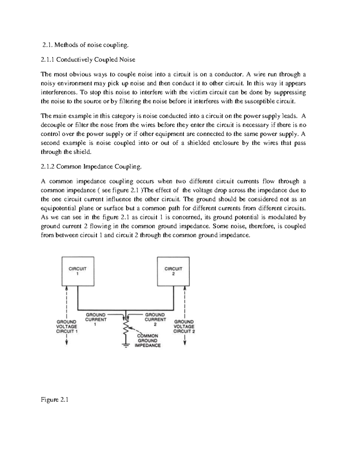 Capitolul 2 - Methods of noise coupling. 2.1 Conductively Coupled Noise ...