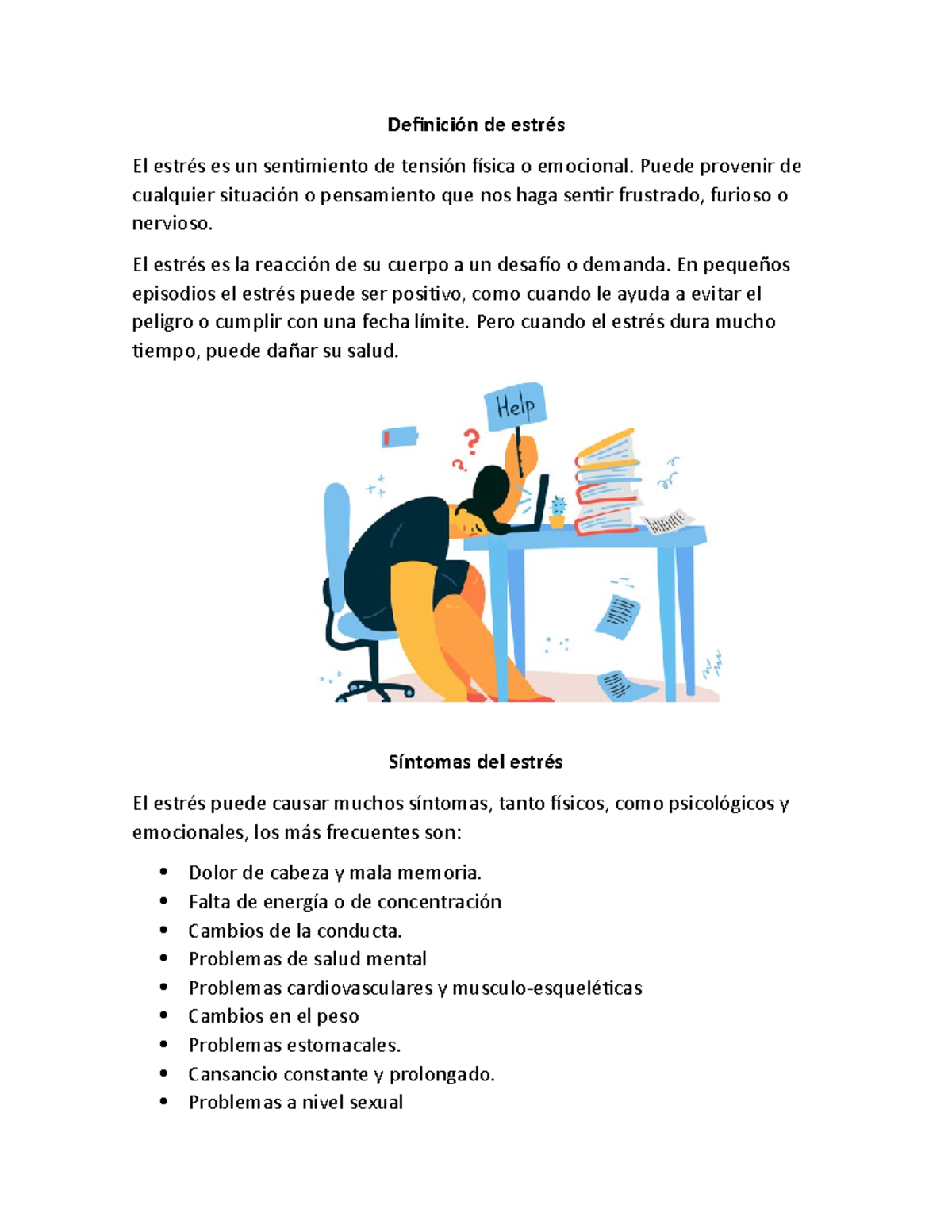 Fisiológica del estrés - Definición de estrés El estrés es un ...