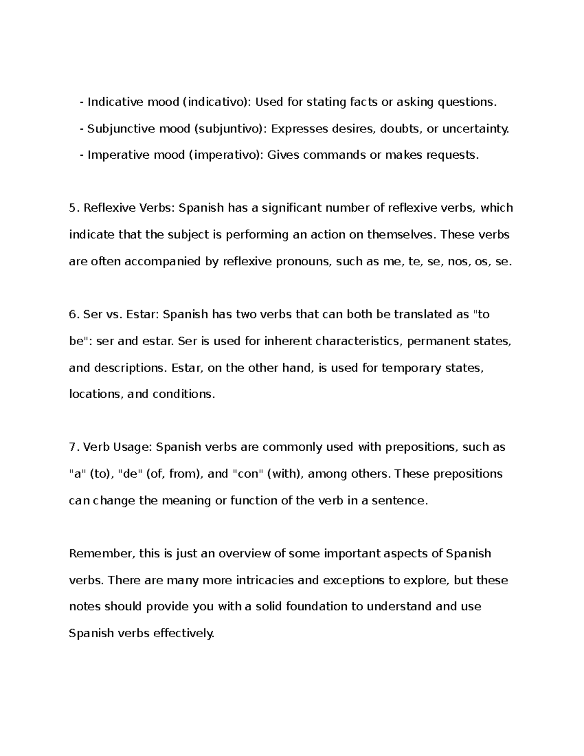 Spanish verbs 2-2 - span106 - Indicative mood (indicativo): Used for ...