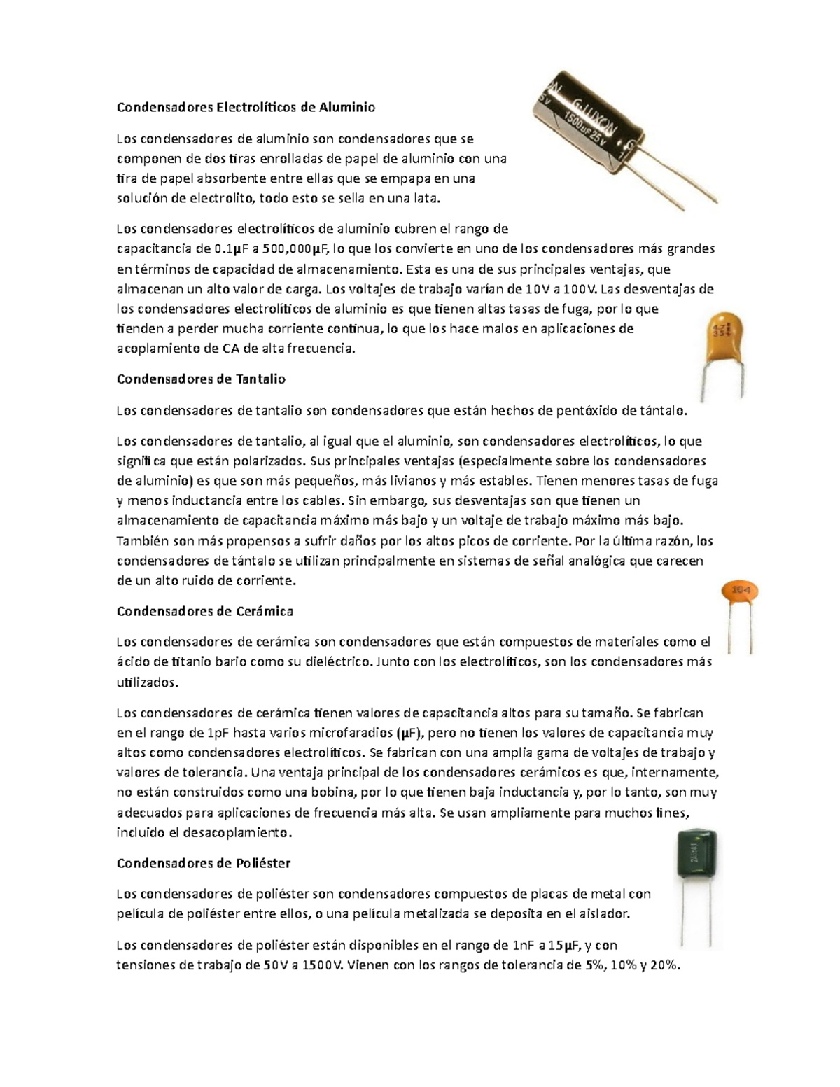 Condensadores - Los condensadores electrolíticos de aluminio cubren el ...
