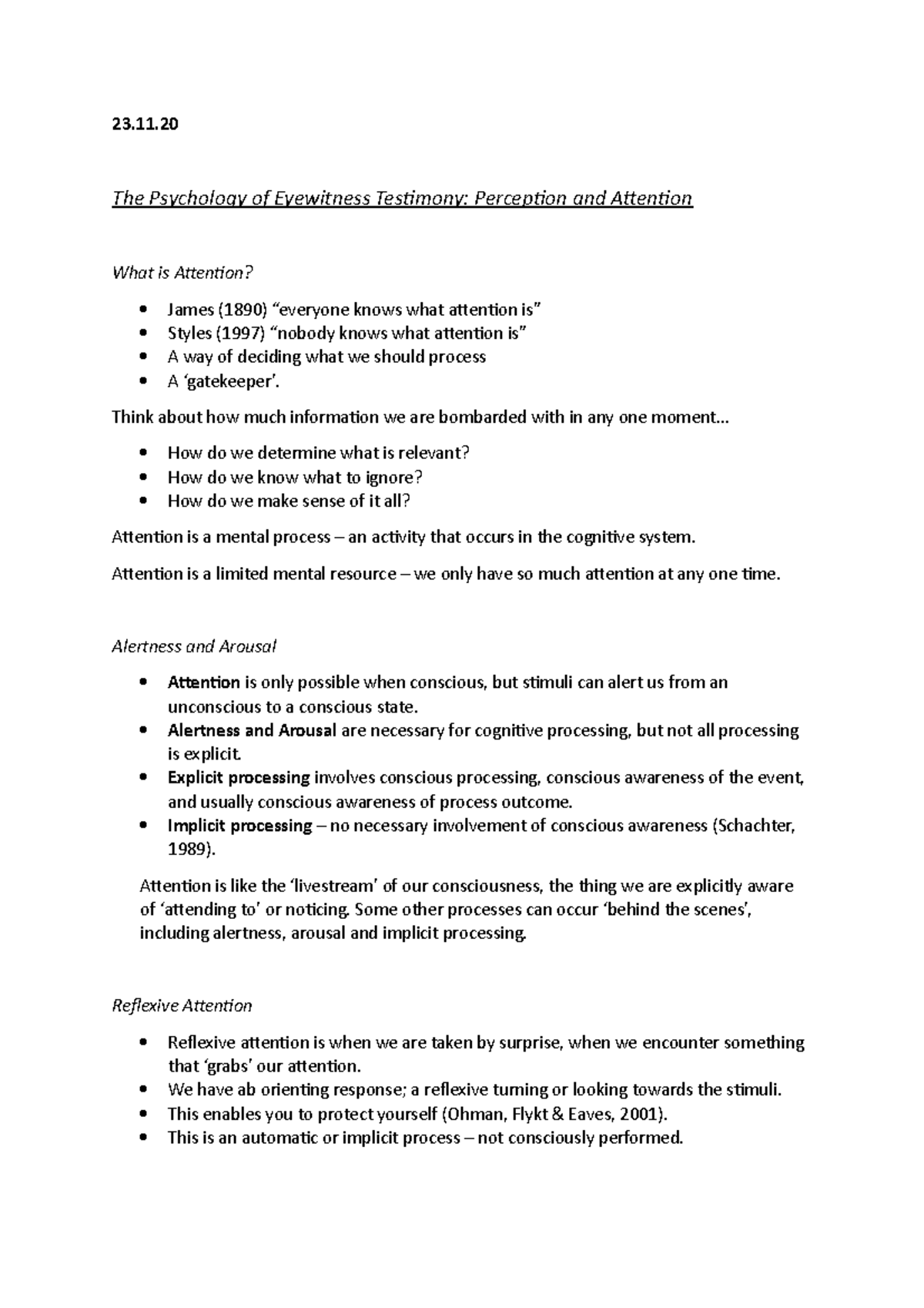 Perception and attention week 18 lecture 23 - 23. The Psychology of ...