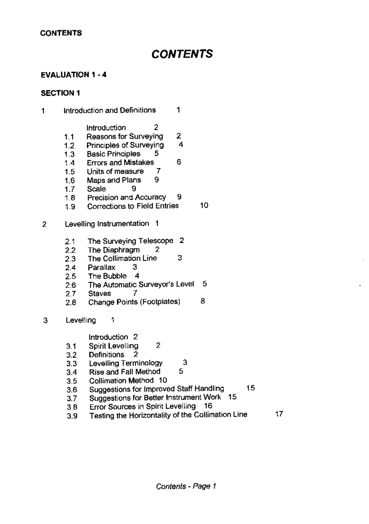 Core notes (all) - CONTENTS CONTENTS EVALUATION 1 4 SECTION 1 1 ...