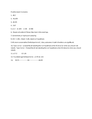 Exam 1 Practice Test_ANSWERS - Exam 1 Practice Test Answers In a ...