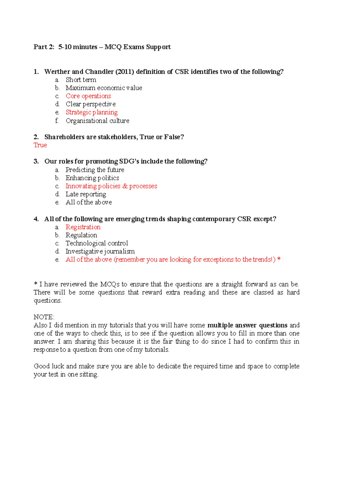 Tutorial 3 - MCQ Prep Questions - Answers - Part 2: 5-10 minutes – MCQ ...