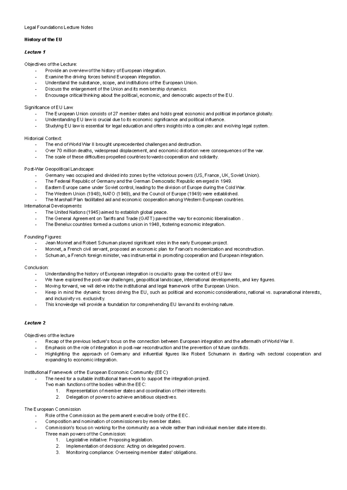 Legal Foundations Lecture Notes - Legal Foundations Lecture Notes ...
