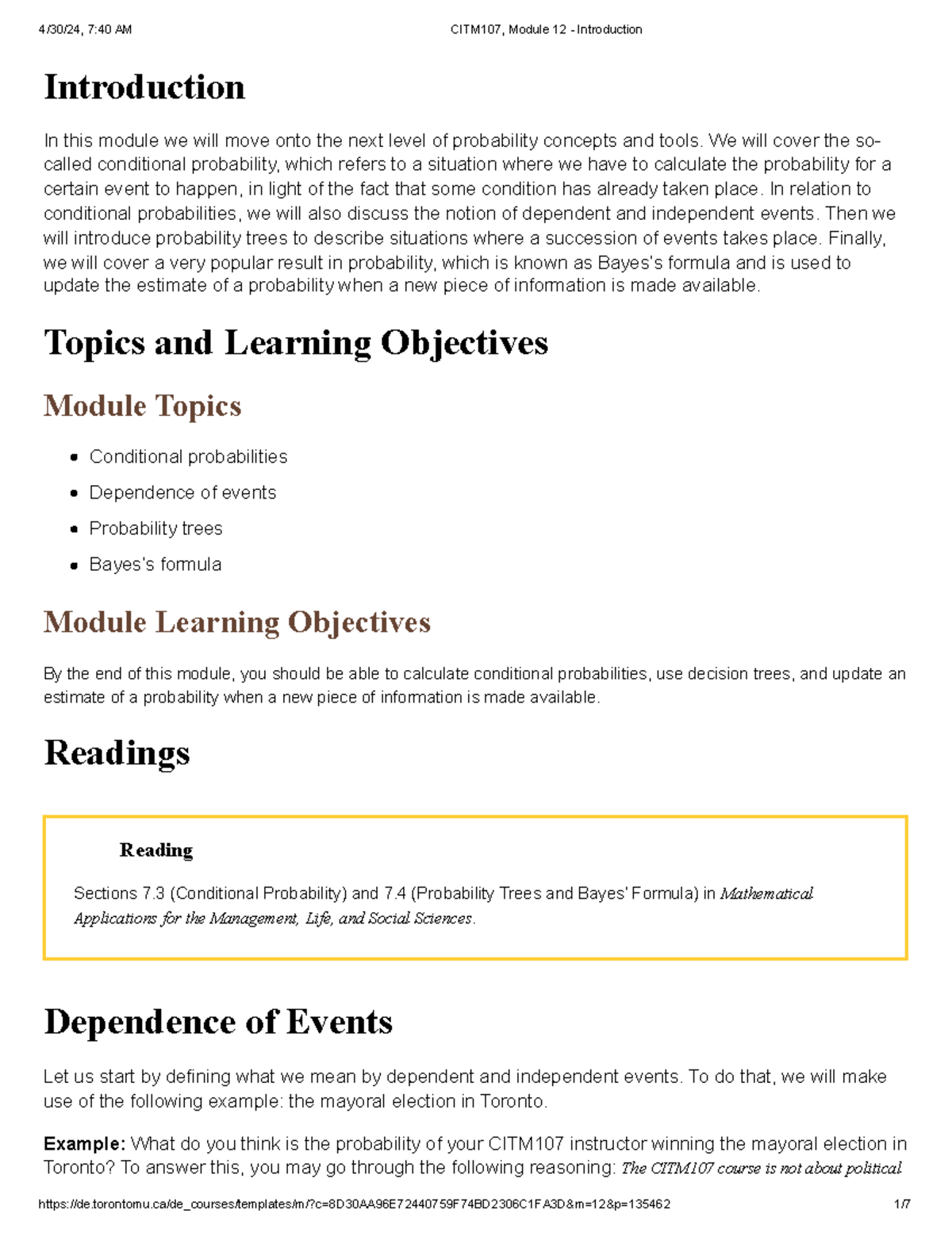 CITM107, Module 12 - Introduction - Introduction In this module we will ...
