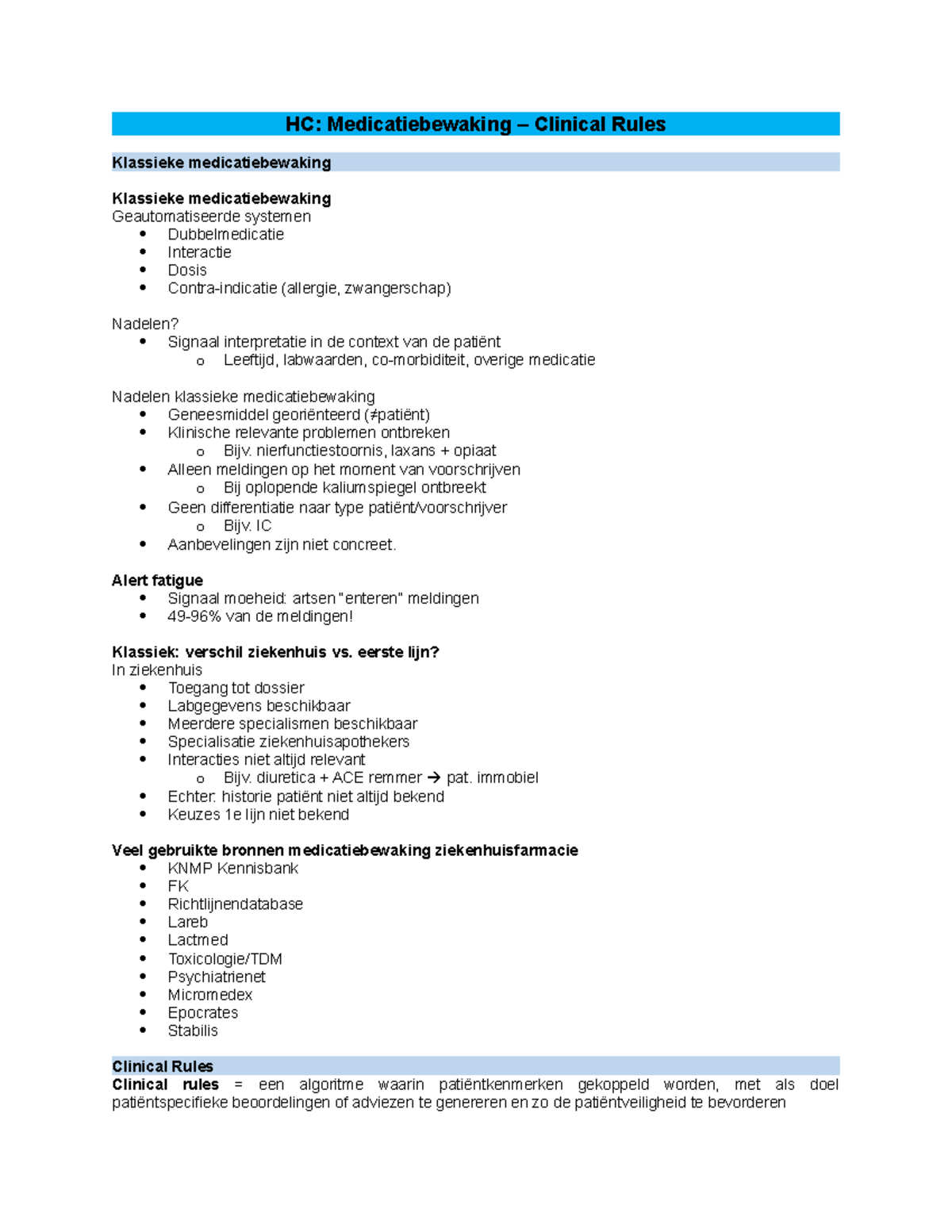 Clinical Rules - HC: Medicatiebewaking – Clinical Rules Klassieke ...